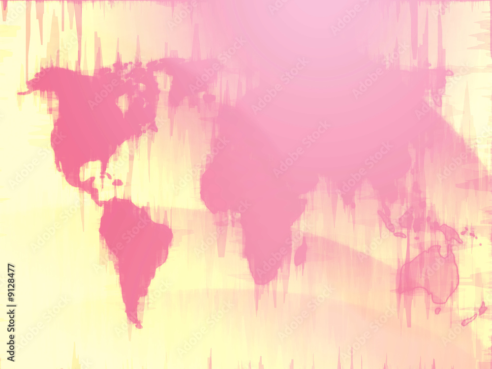 Map of the world illustration, glowing outline gradient colors Stock ...