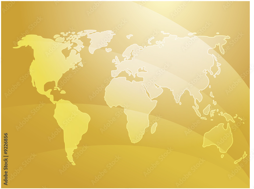 World map illustration with abstract wavy design Stock Illustration ...