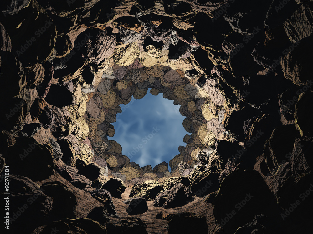 view from a well Stock Illustration | Adobe Stock