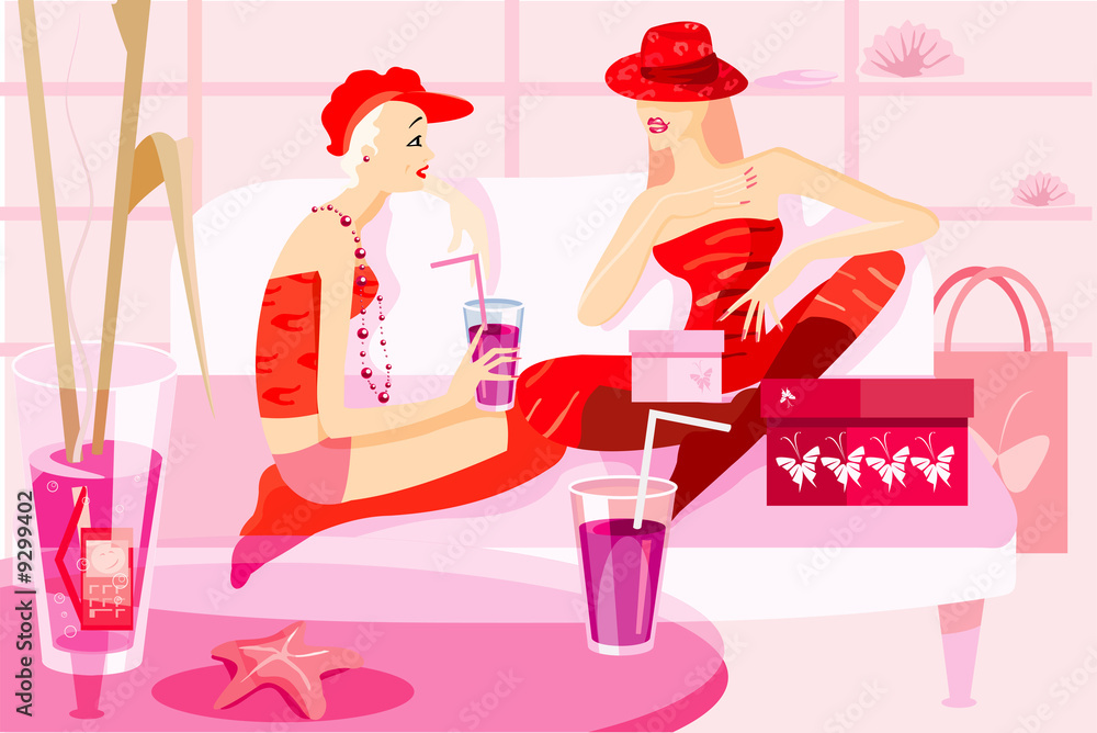 vector image of two women Stock-Illustration | Adobe Stock