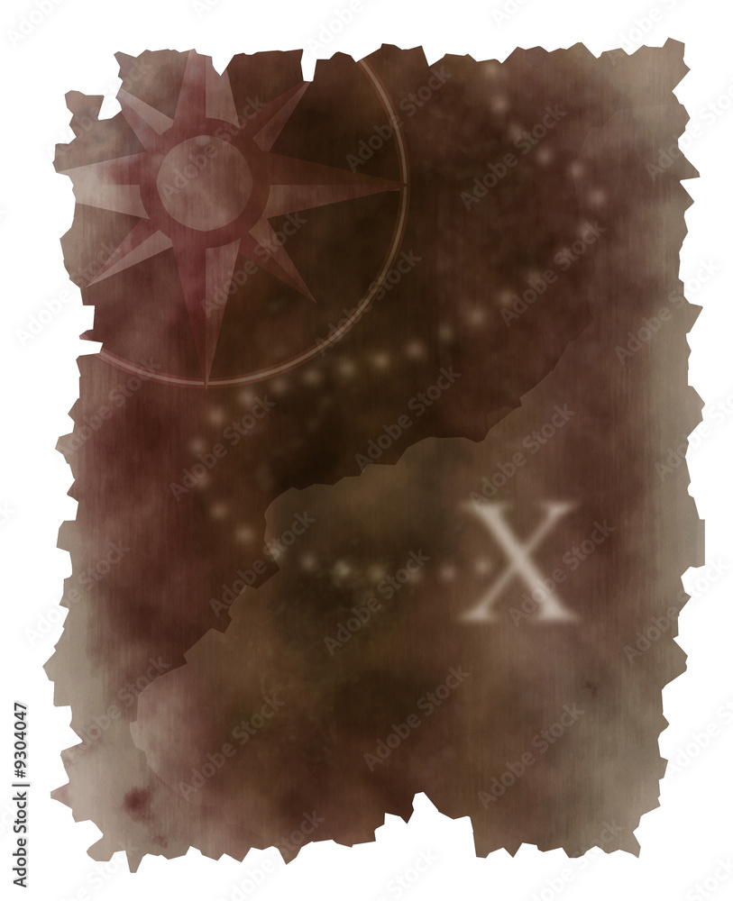 Old paper treasure map on a white background Stock Photo | Adobe Stock