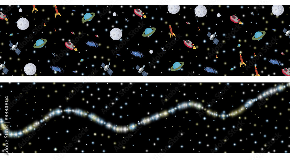 space themed border frame set Stock Illustration | Adobe Stock