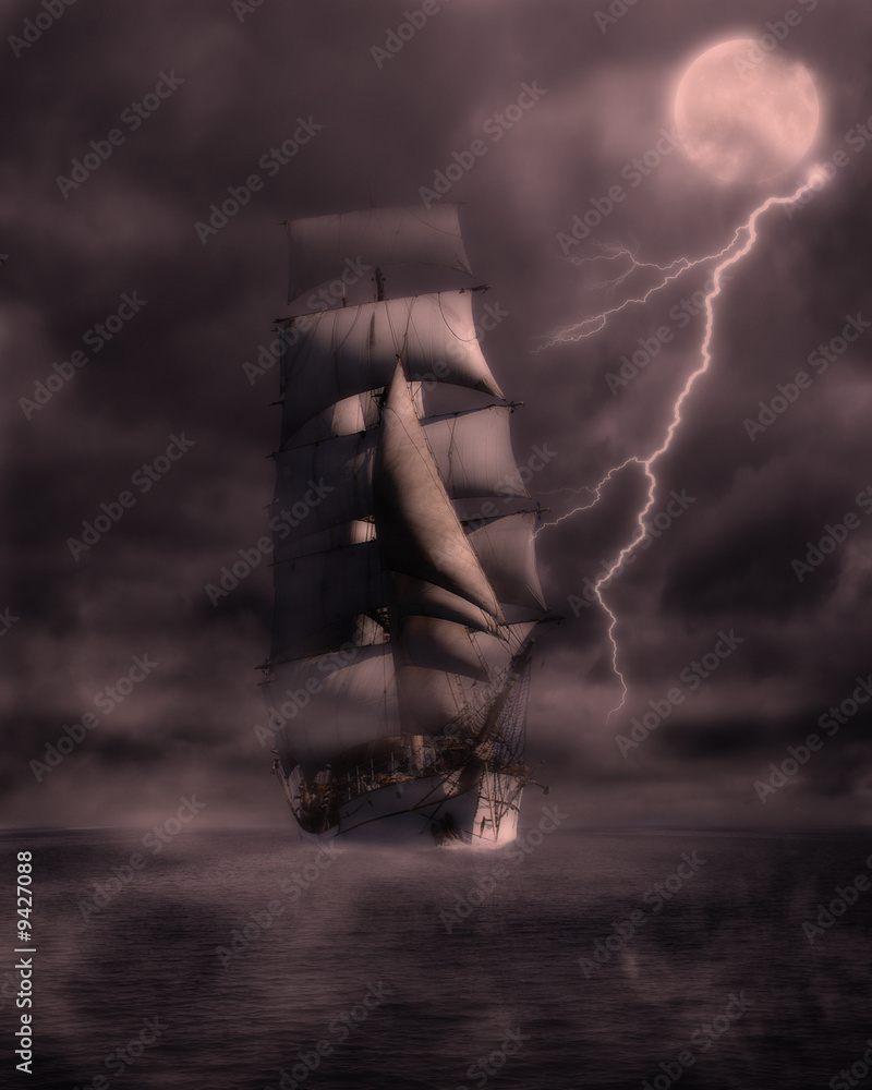 ghost ship Stock Illustration | Adobe Stock