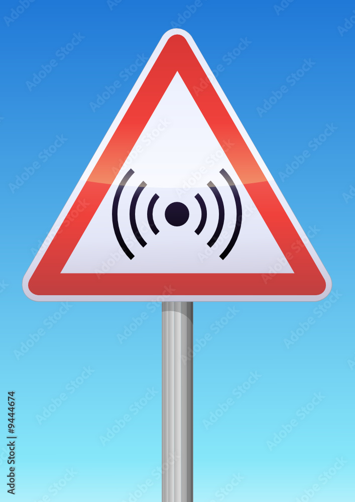 Panneau de danger champ électromagnétique Stock Vector | Adobe Stock