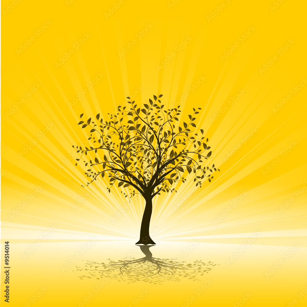 vector serie - tree and sun energy Stock Vector | Adobe Stock