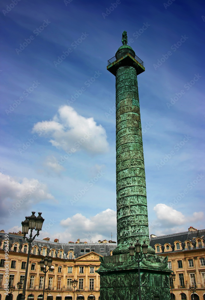 Napoleon's Austerlitz column in Place Vendome, Paris Stock Photo ...