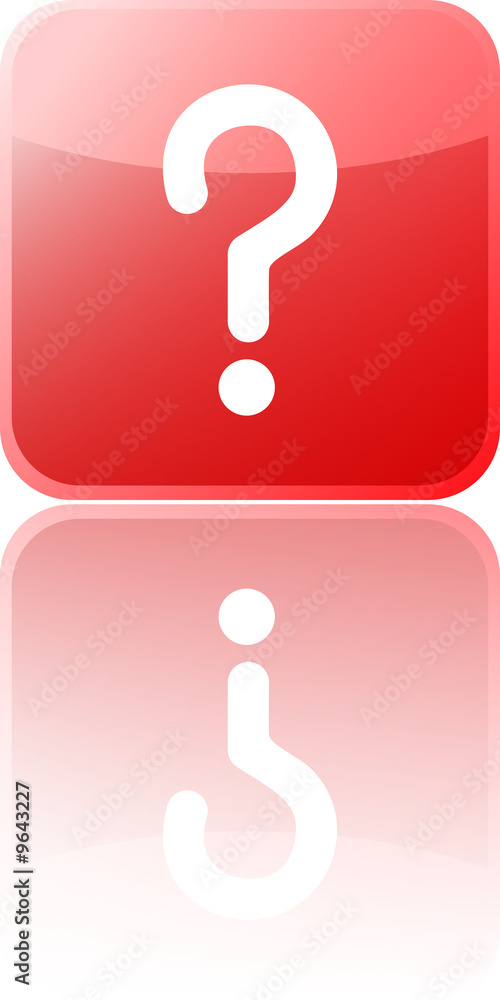 question mark red button with reflection Stock Illustration | Adobe Stock