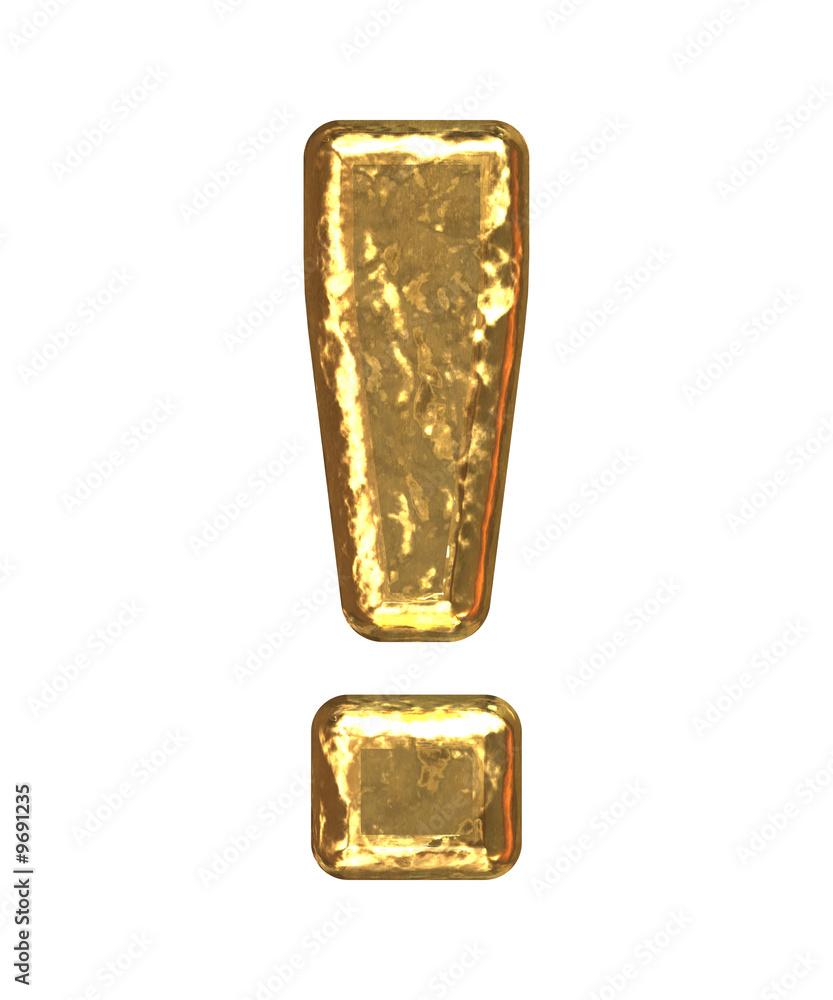 Golden font. Exclamation point. Stock Illustration | Adobe Stock