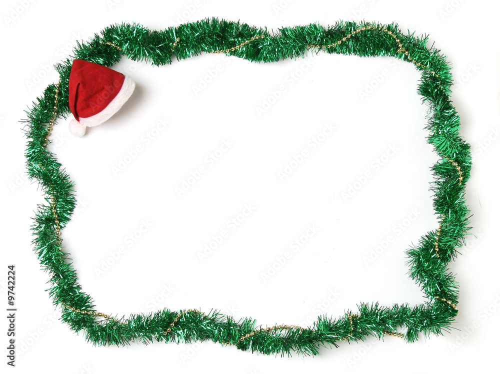 Christmas ornament border with Santa hat Stock Photo | Adobe Stock