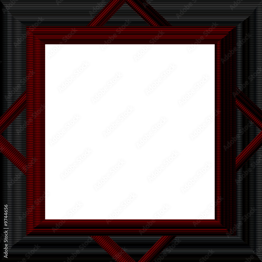 Black & Red Diamond Frame - with isolated clipping area Stock ...