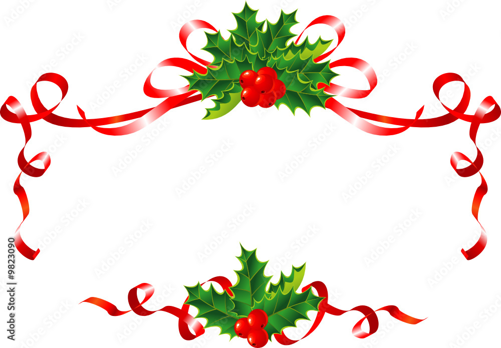 Christmas Ribbon Border Clip Art