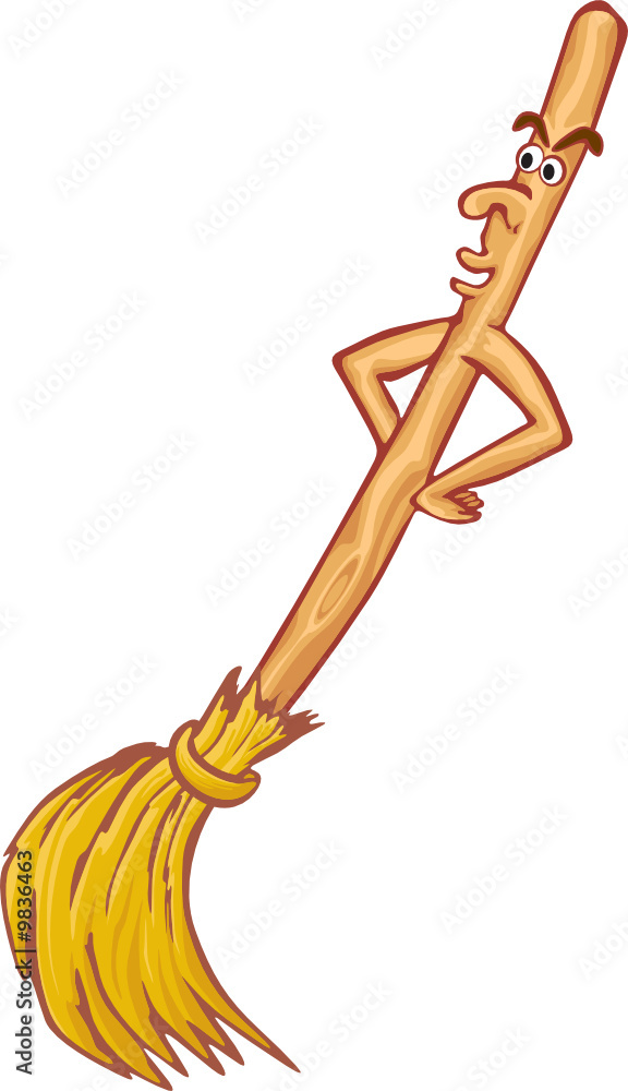 Cartoon broom Stock Vector | Adobe Stock