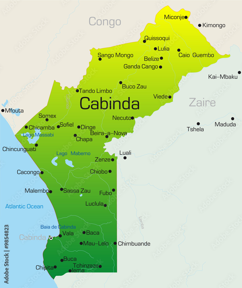 color map of Cabinda country Stock Illustration | Adobe Stock