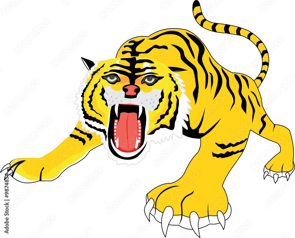 tiger attack vector file Stock Vector | Adobe Stock
