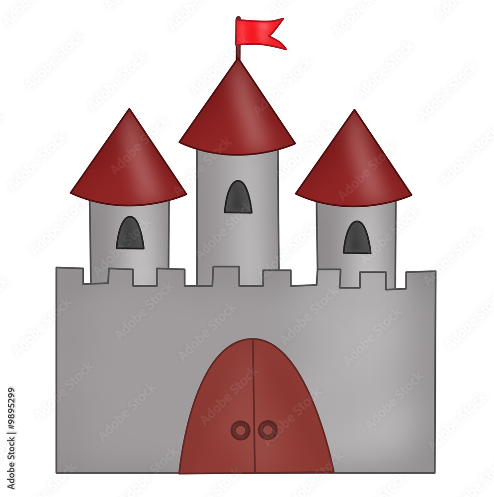 Cartoon drawn castle Stock Illustration | Adobe Stock