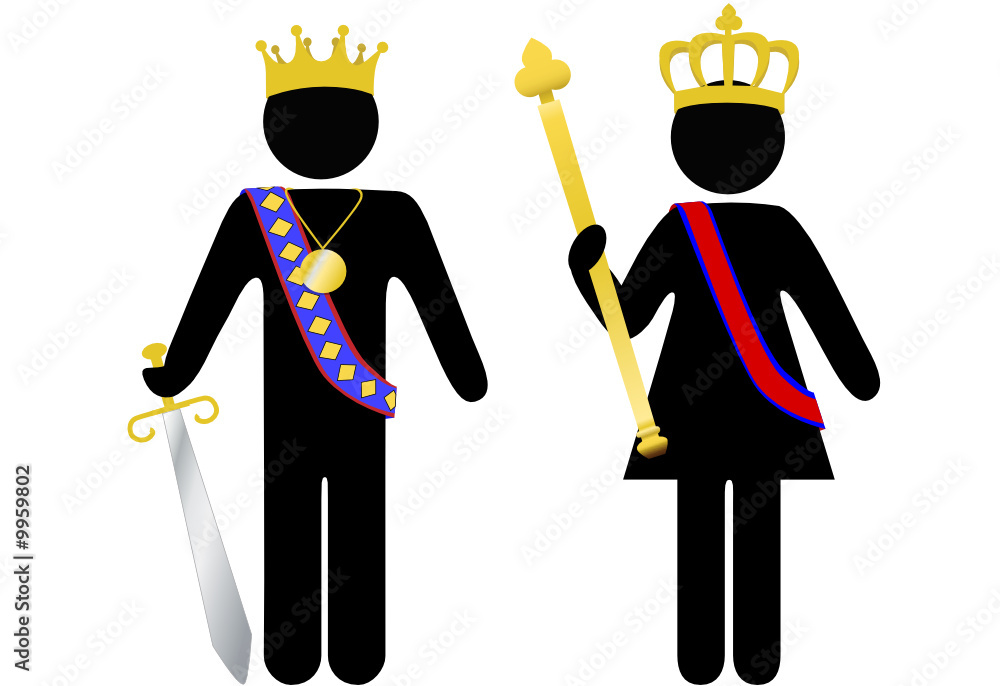 symbol person royal king and queen with crowns Stock Vector | Adobe Stock