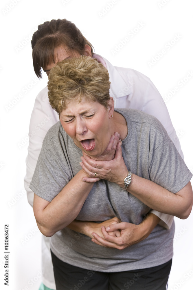 Using The Heimlich Maneuver On A Choking Person Stock Foto Adobe Stock