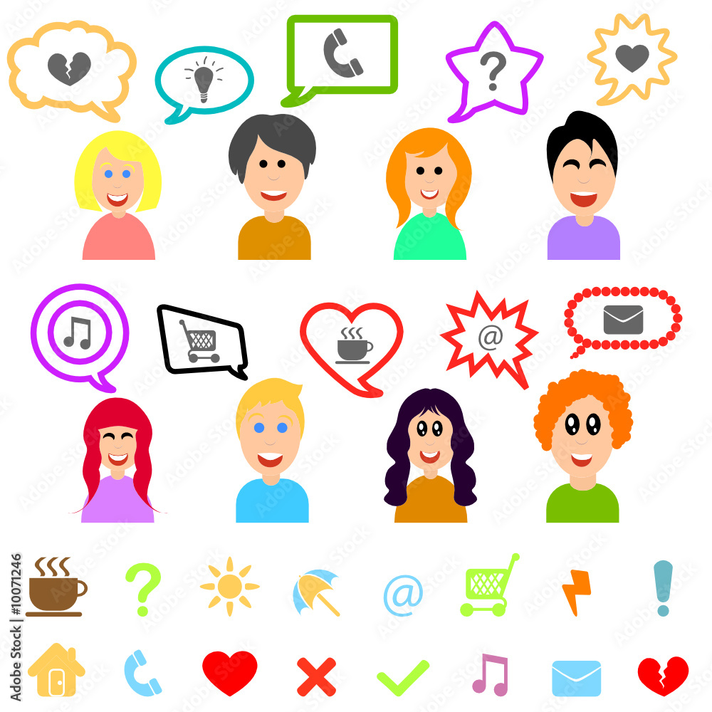 cartoon character talking vector Stock Vector | Adobe Stock