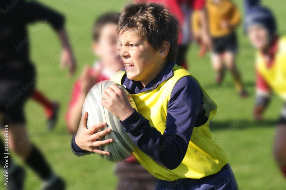 portrait d'un joueur de rugby en plein effort Stock Photo | Adobe Stock