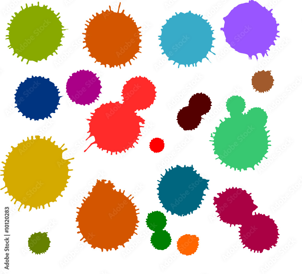 Taches d'encre couleurs Stock Vector | Adobe Stock