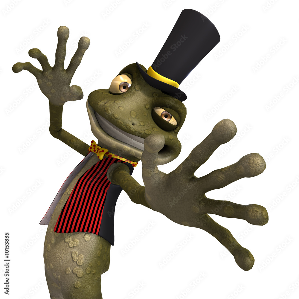 cartoon toad or frog with Clipping Path over white Stock Illustration ...