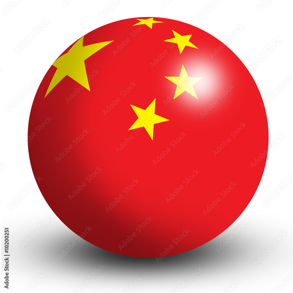 China Flag orb Button Icon Stock Illustration | Adobe Stock