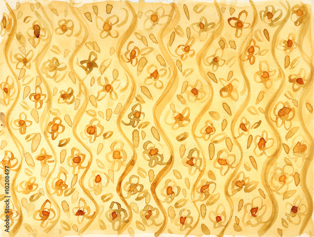 Water-colour drawing of yellow wallpaper. Stock Photo | Adobe Stock