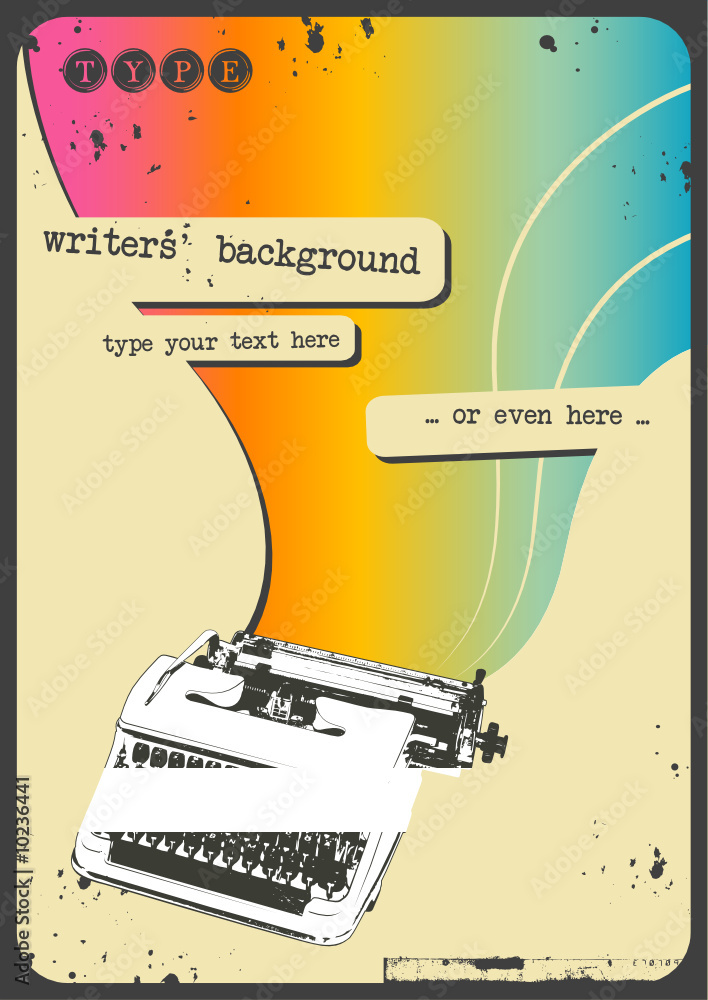 retro typewriter background Stock Vector | Adobe Stock