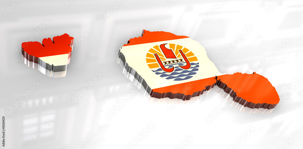 3D flag map shape of Tahiti french polynesia Stock Illustration | Adobe ...