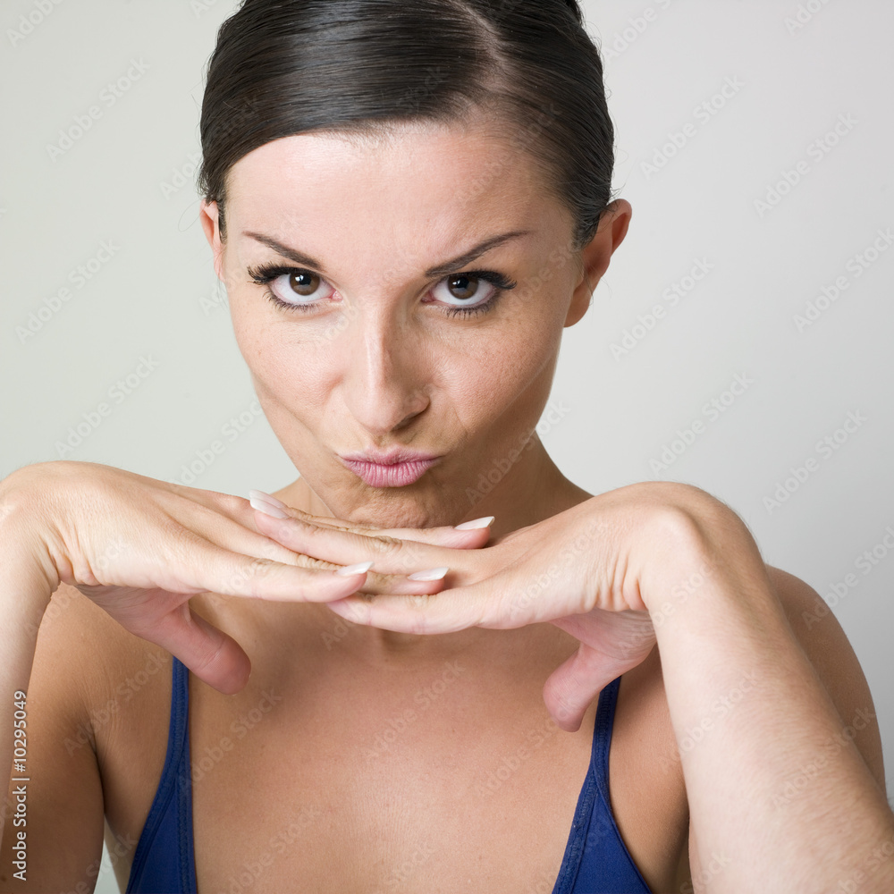 Beautiful woman pouting Stock Photo | Adobe Stock