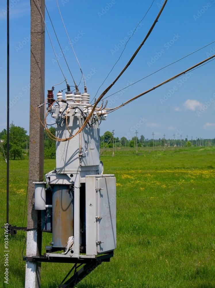 Lowering transformer installed on an electric pole Stock Photo | Adobe ... Lowering transformer installed on an electric pole Stock Photo | Adobe ...