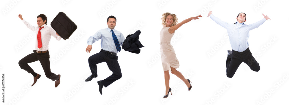 Happy Business People Jumping