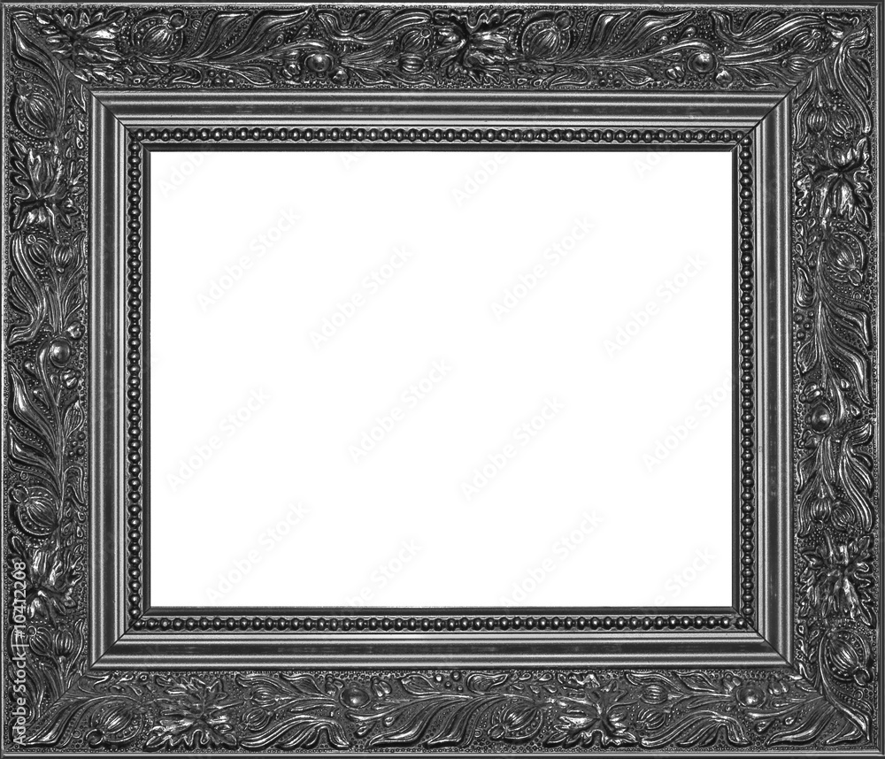 Black wooden rectangle frame with border designs Stock Photo | Adobe Stock