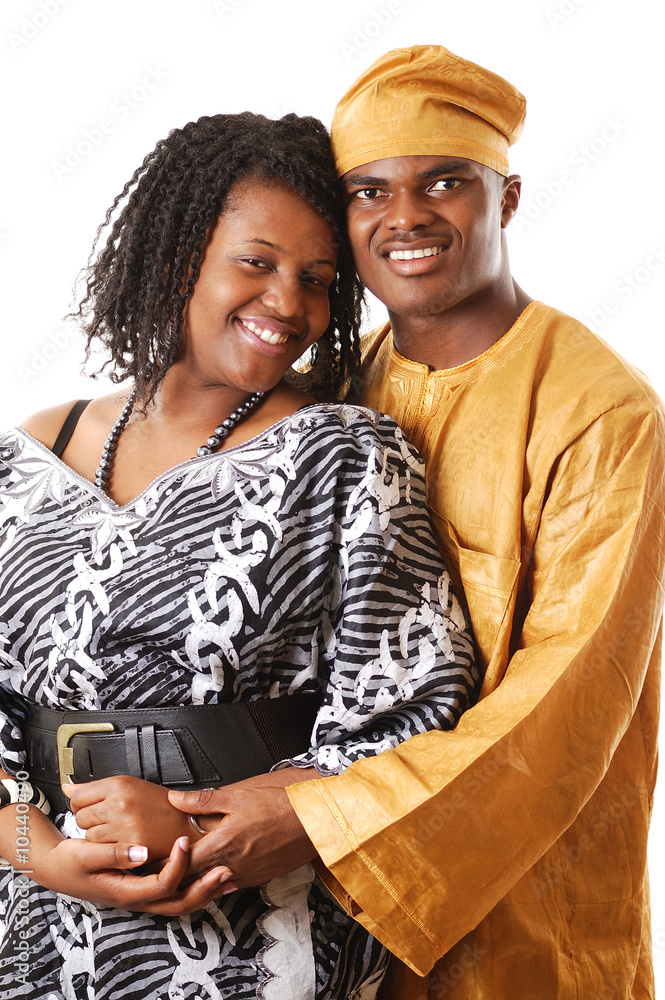 This is an image of an african couple wearing african attires. Stock ...
