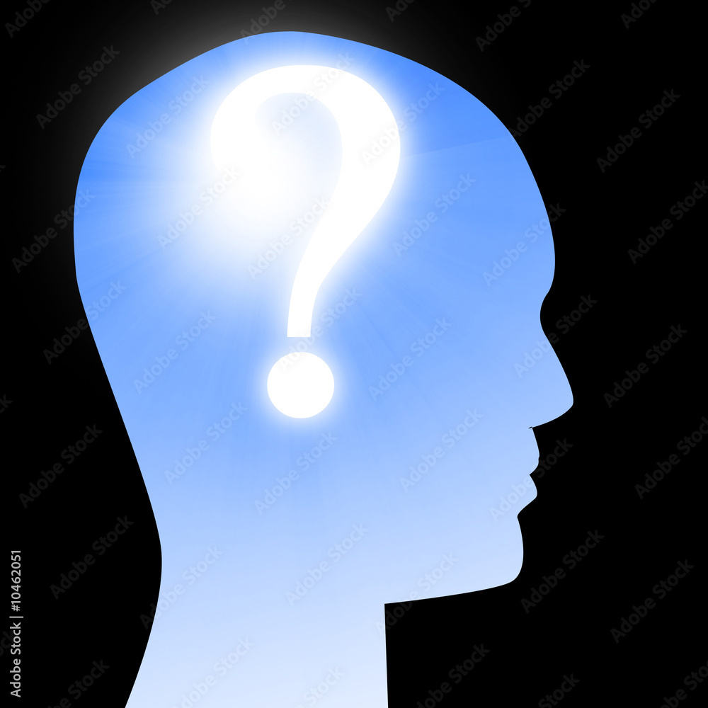 human head silhouette with a question mark in it Stock Illustration ...