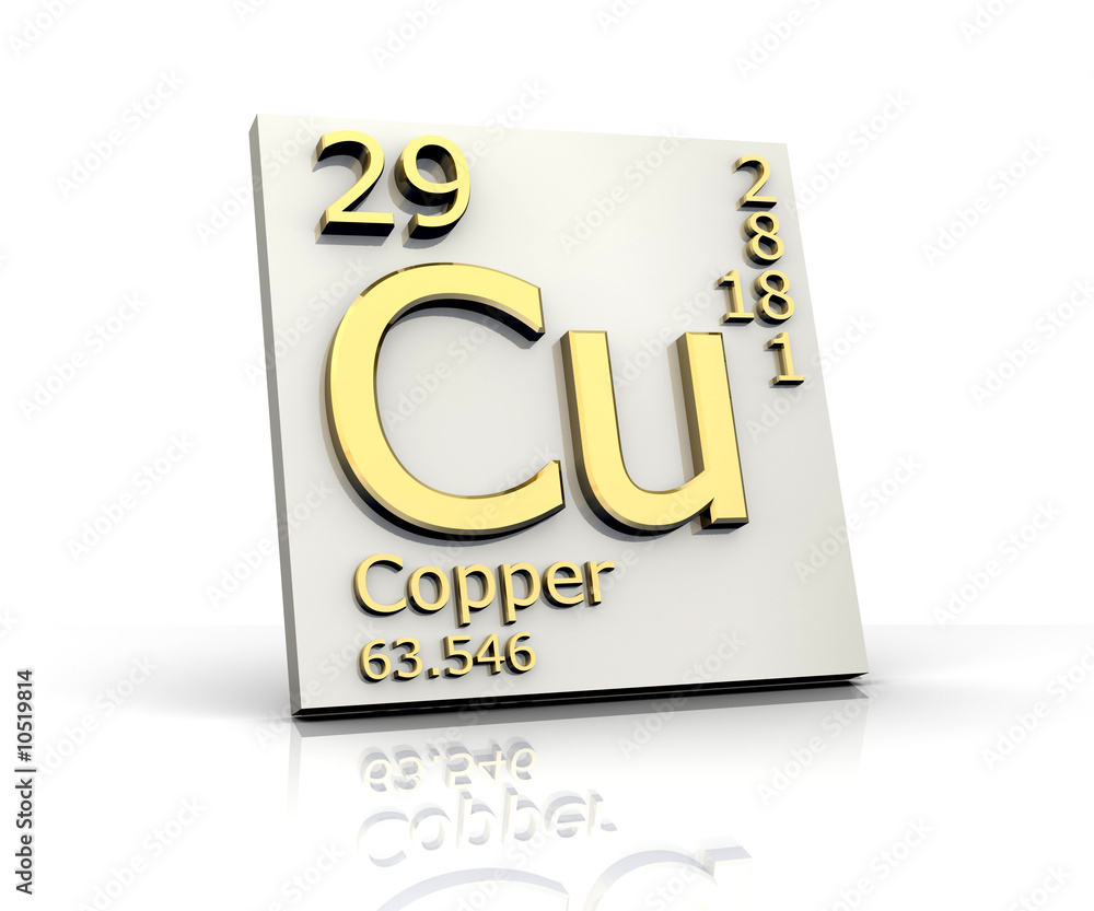Copper form Periodic Table of Elements Stock Illustration | Adobe Stock