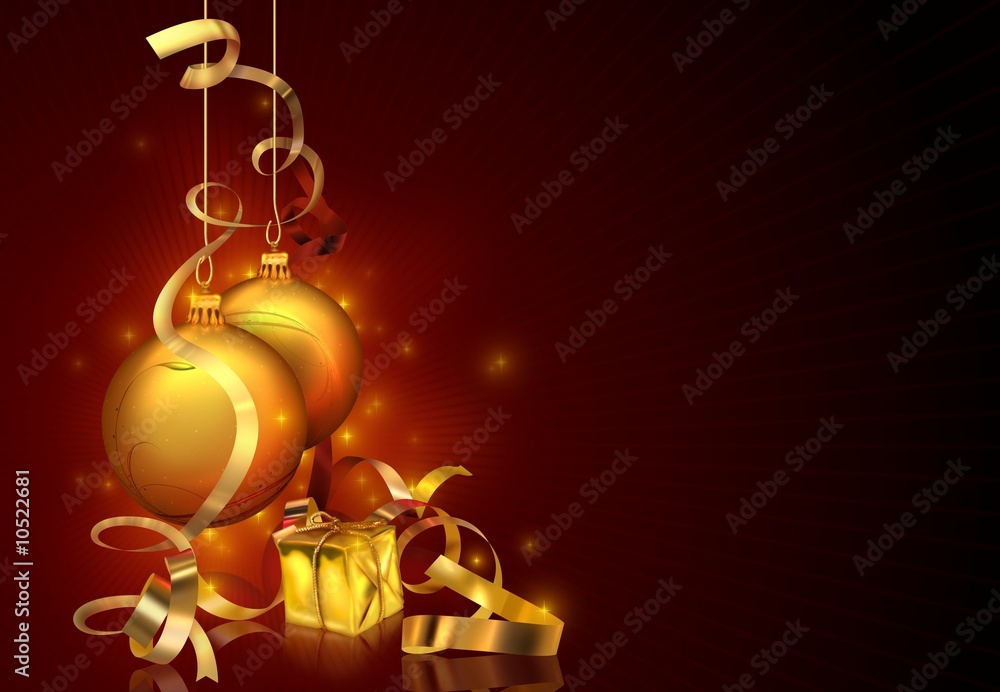 Red Christmas 08 - background illustration as hand-drawn retouch Stock ...