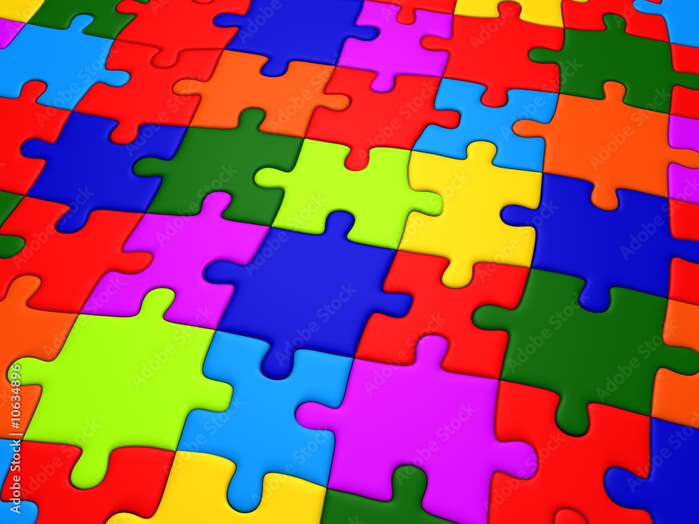 bunte puzzleteile Stock-Illustration | Adobe Stock