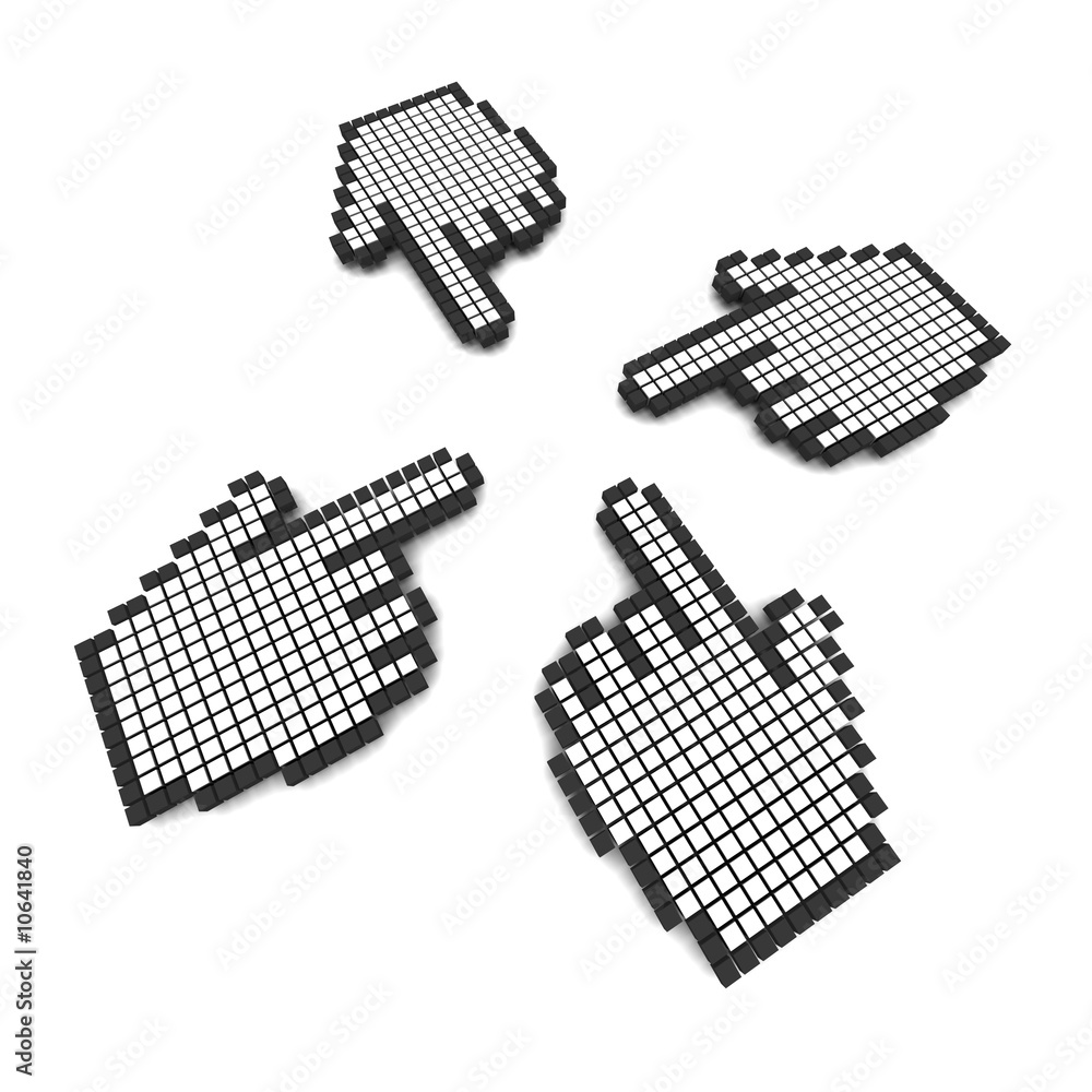 Computer hand cursors 3d rendered illustration Stock Illustration ...