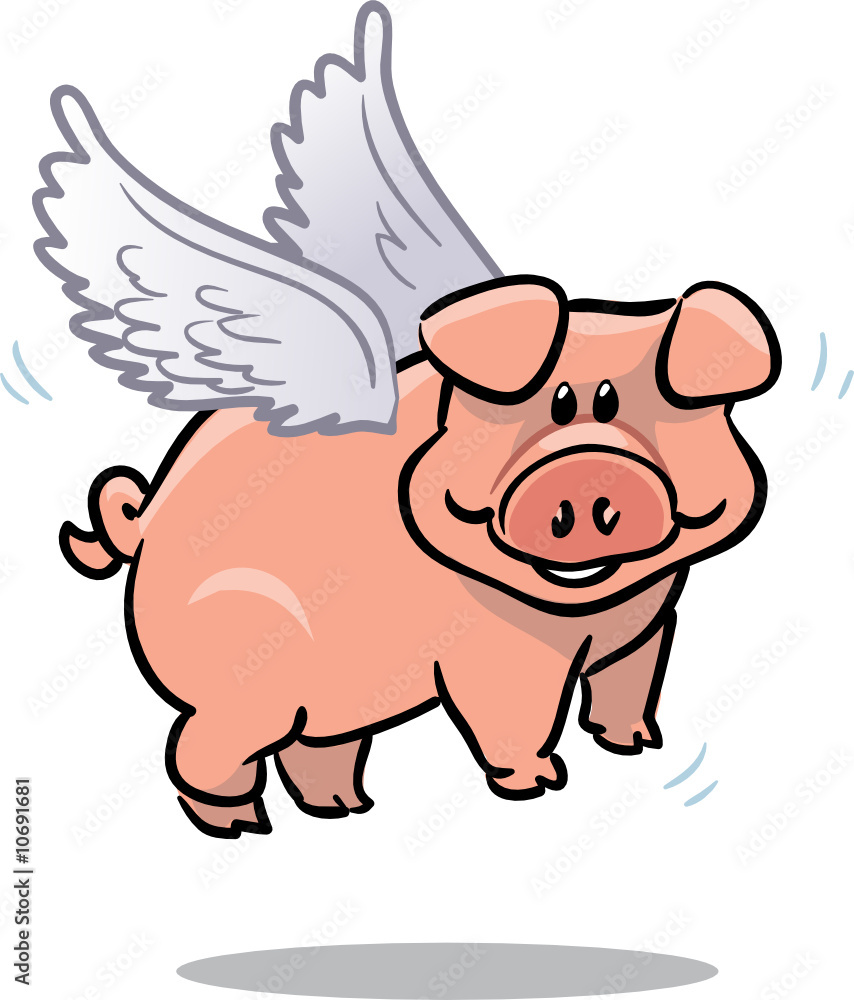 vector cute flying pig illustration Stock Vector | Adobe Stock