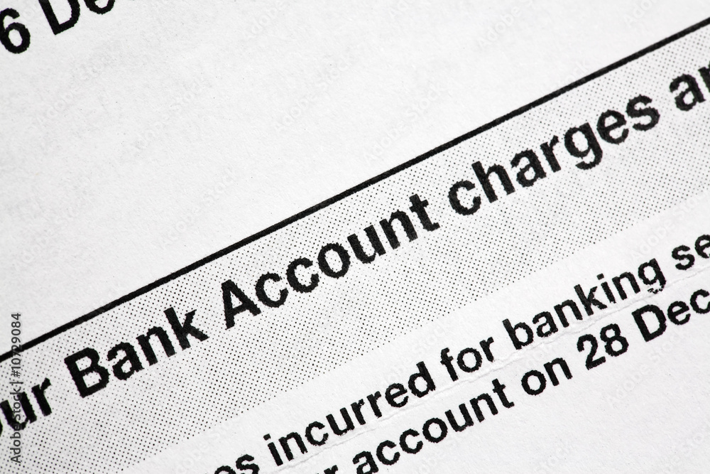 Bank account Charges Stock Photo | Adobe Stock