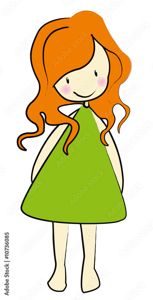 petite fille rousse Stock Illustration | Adobe Stock