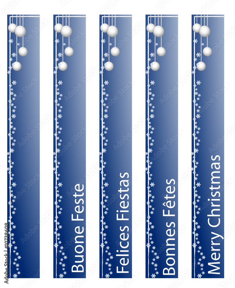 Christmas banner, english, spanish, italian, french text Stock Vector ...