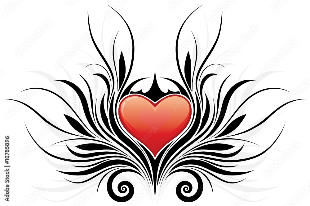 Simple Tribal Heart Designs
