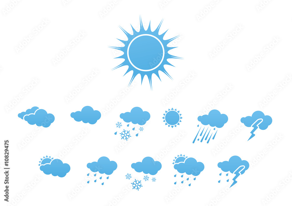 Weather Icons for all types of weather Stock Vector | Adobe Stock