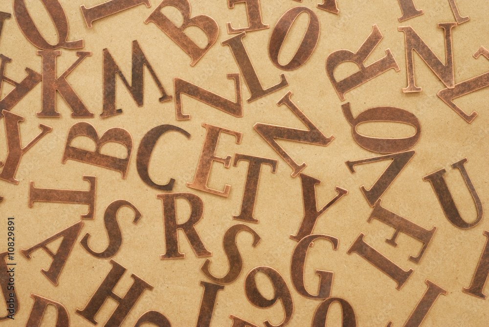 Copper Alphabet Letters Background Stock Photo | Adobe Stock