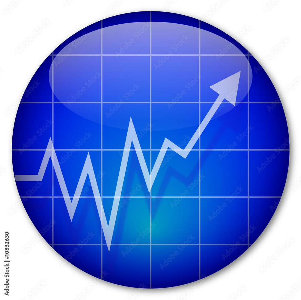 "Rising chart" button Stock Illustration | Adobe Stock