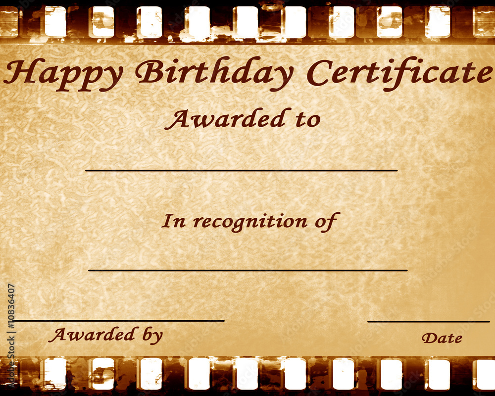 happy birthday certificate Stock Illustration | Adobe Stock