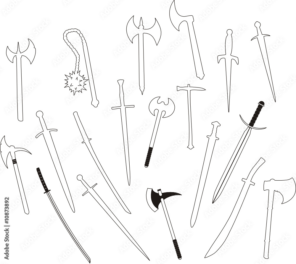 ancient weapons - vector collection Stock Vector | Adobe Stock