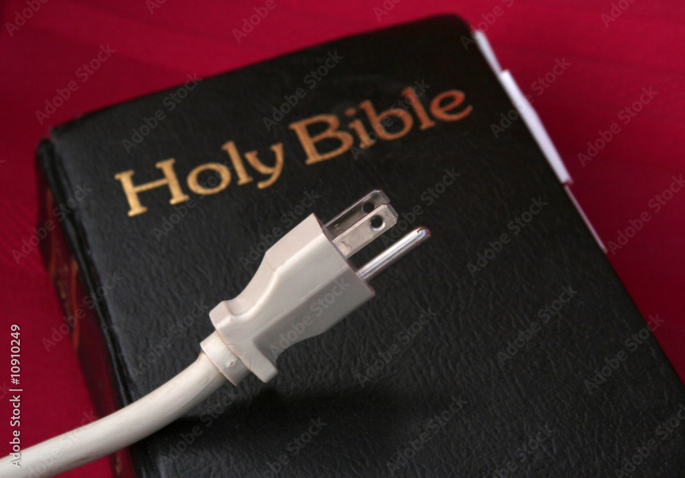 Bible with Power Plug Stock Photo | Adobe Stock